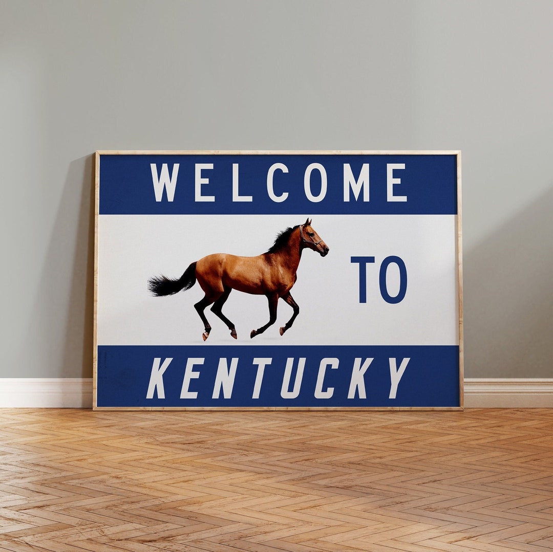 Welcome to Kentucky Print, Vintage Welcome Print, Retro Kentucky Decor ...