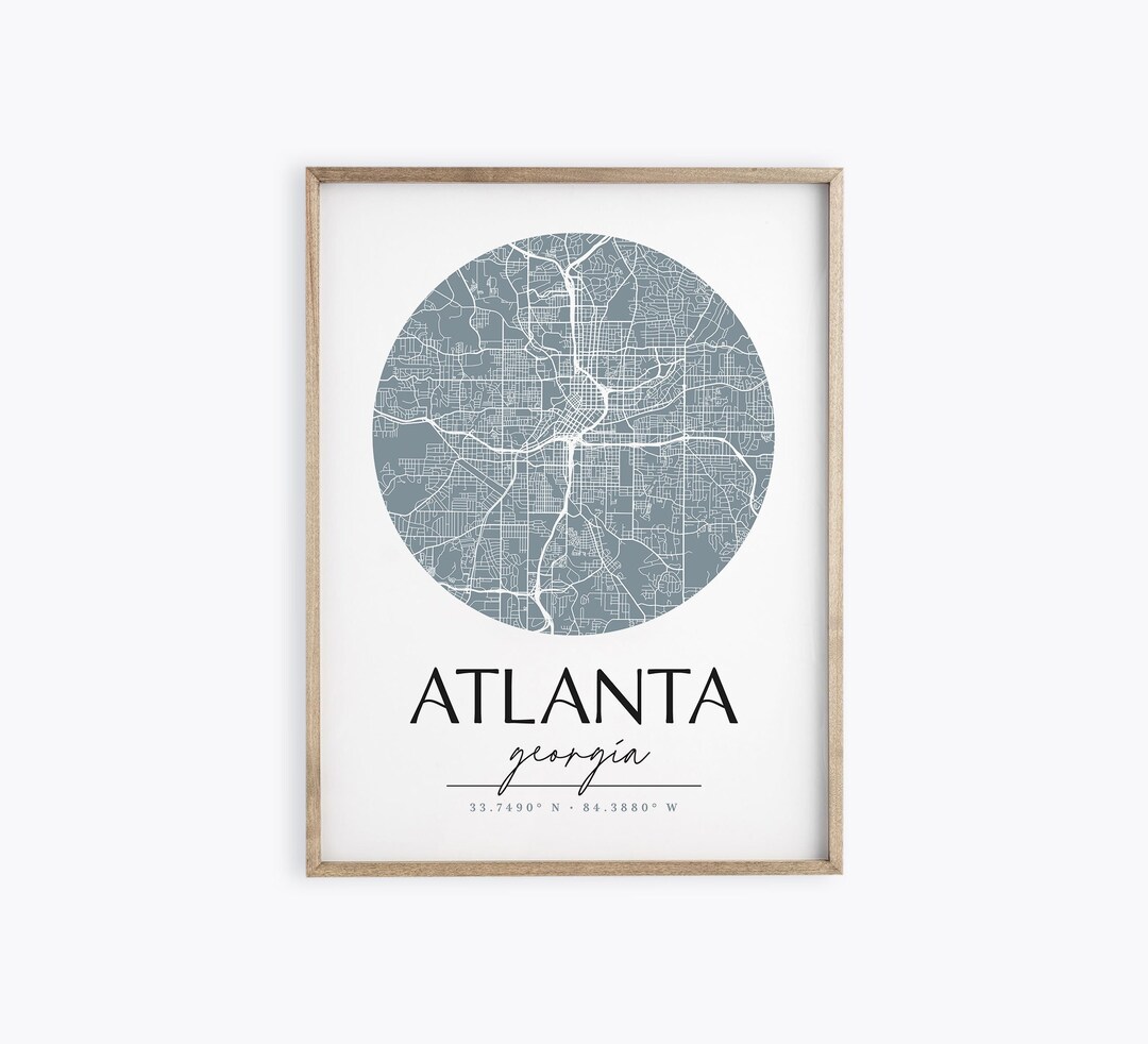 Atlanta Map | Minimalist Map Art | Map of Atlanta Georgia | City Print ...