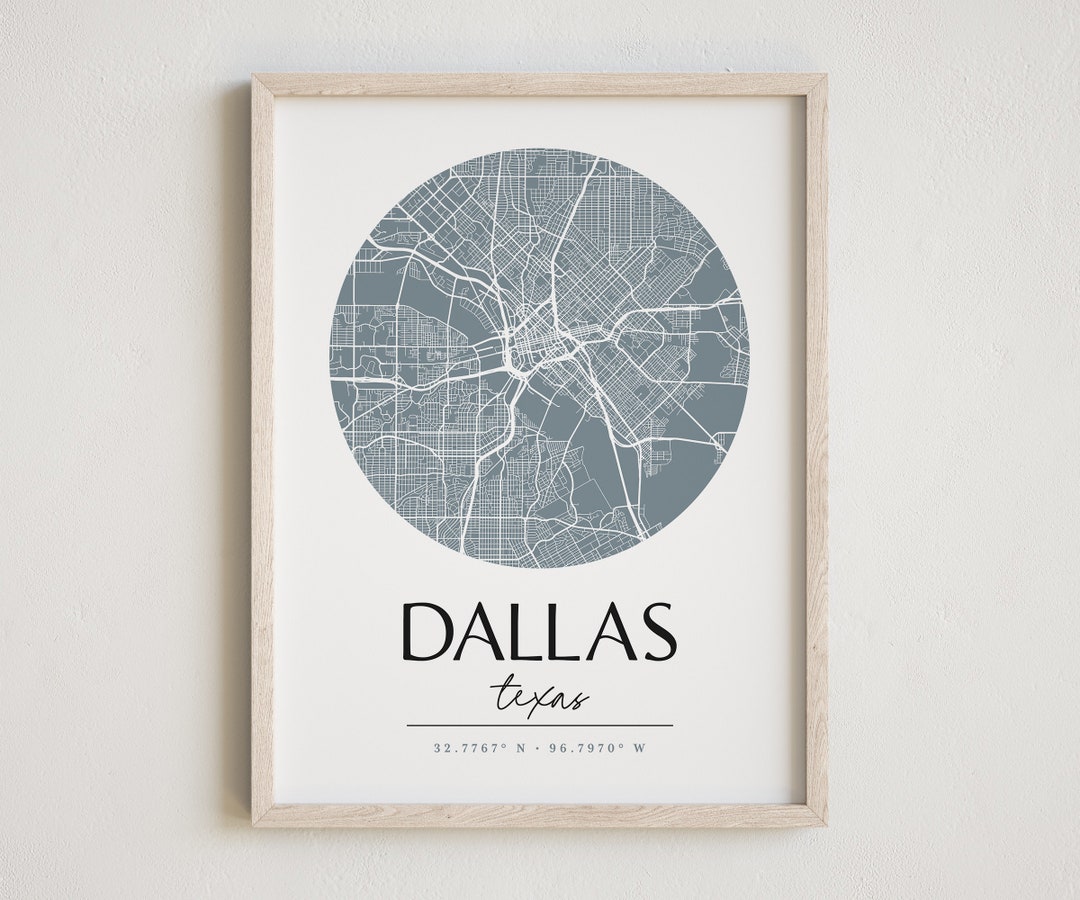 Dallas Map, Dallas Print, Minimalist Map Art, Map of Dallas, Dallas Map ...