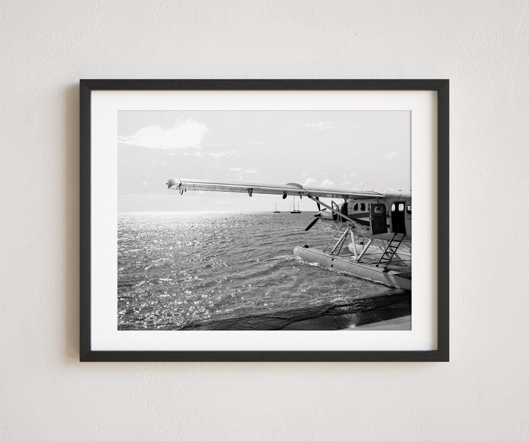 Black and White Key West Photo, Seaplane, Dry Tortugas, Fort Jefferson ...