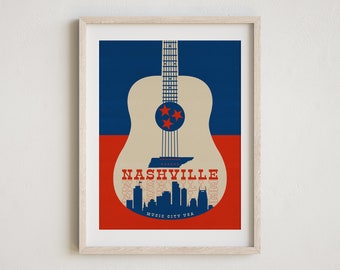 Nashville Poster Nashville Wall Art Nashville Print - Etsy