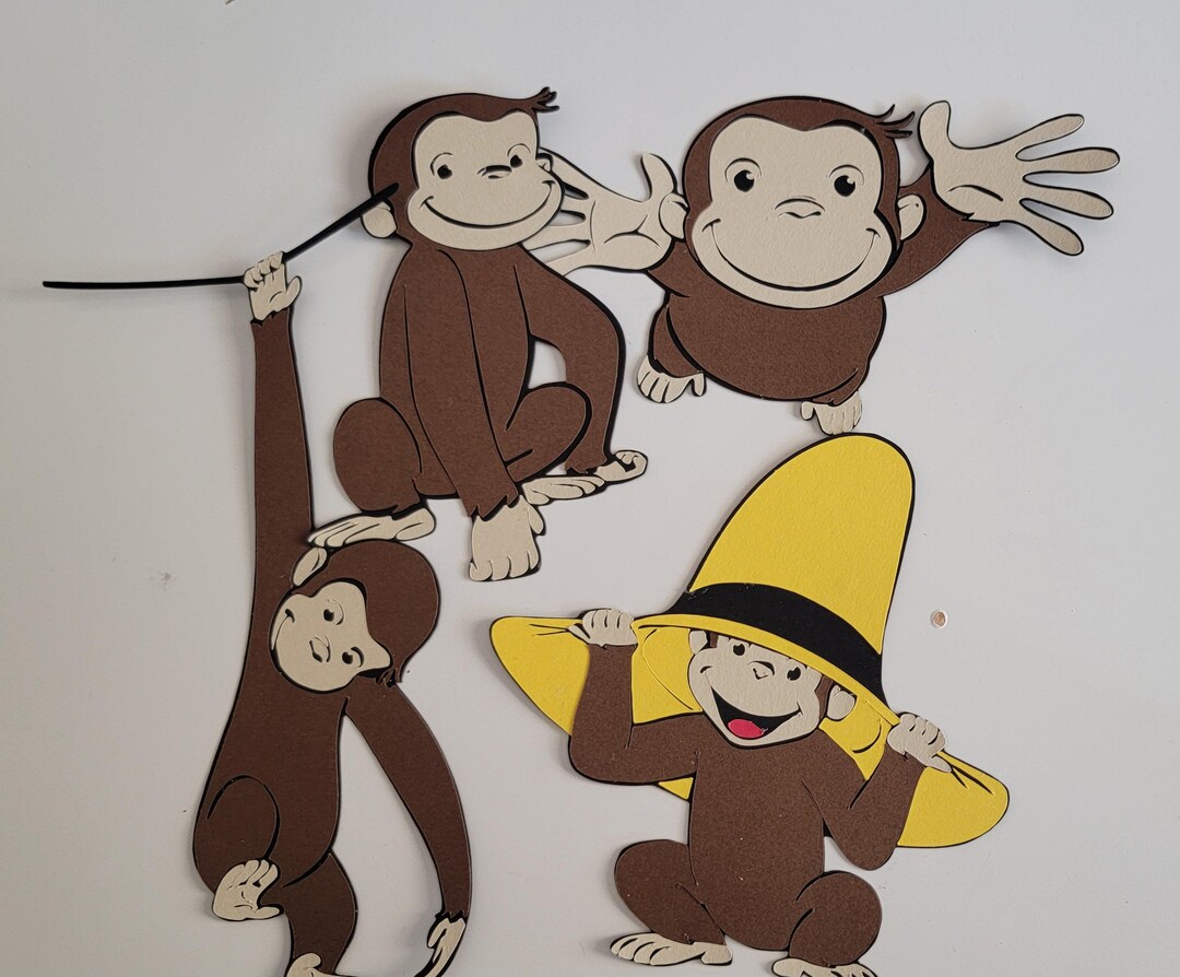 Curious George Die Cuts, Monkey, Monkey With Yellow Hat - Etsy