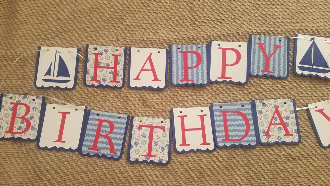 Sailor Happy Birthday Banner: Nautical Party Decor - Etsy