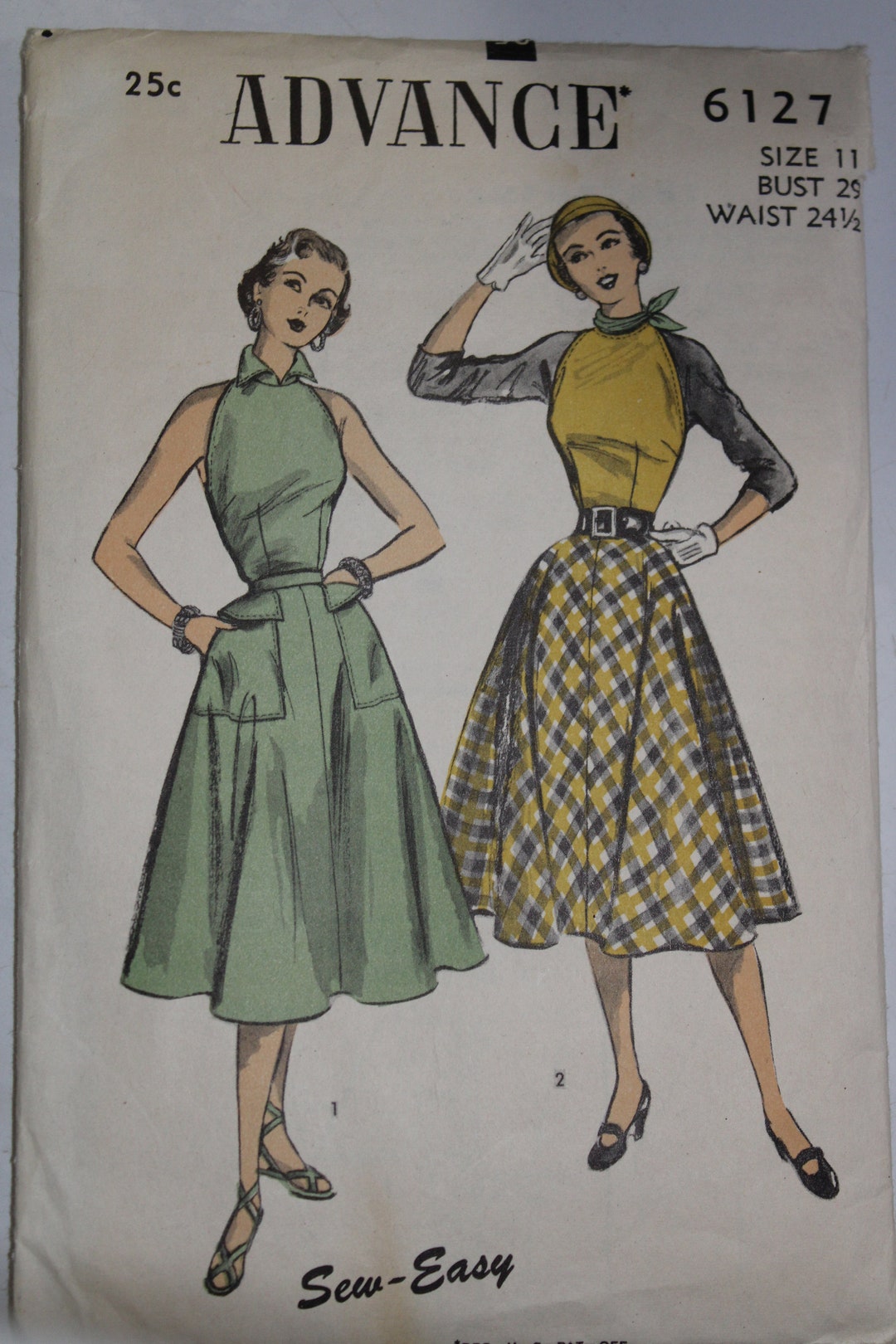 Advance Printed Sewing Pattern ~ Advance 6127 ~ Size 11 Bust 29 Waist ...