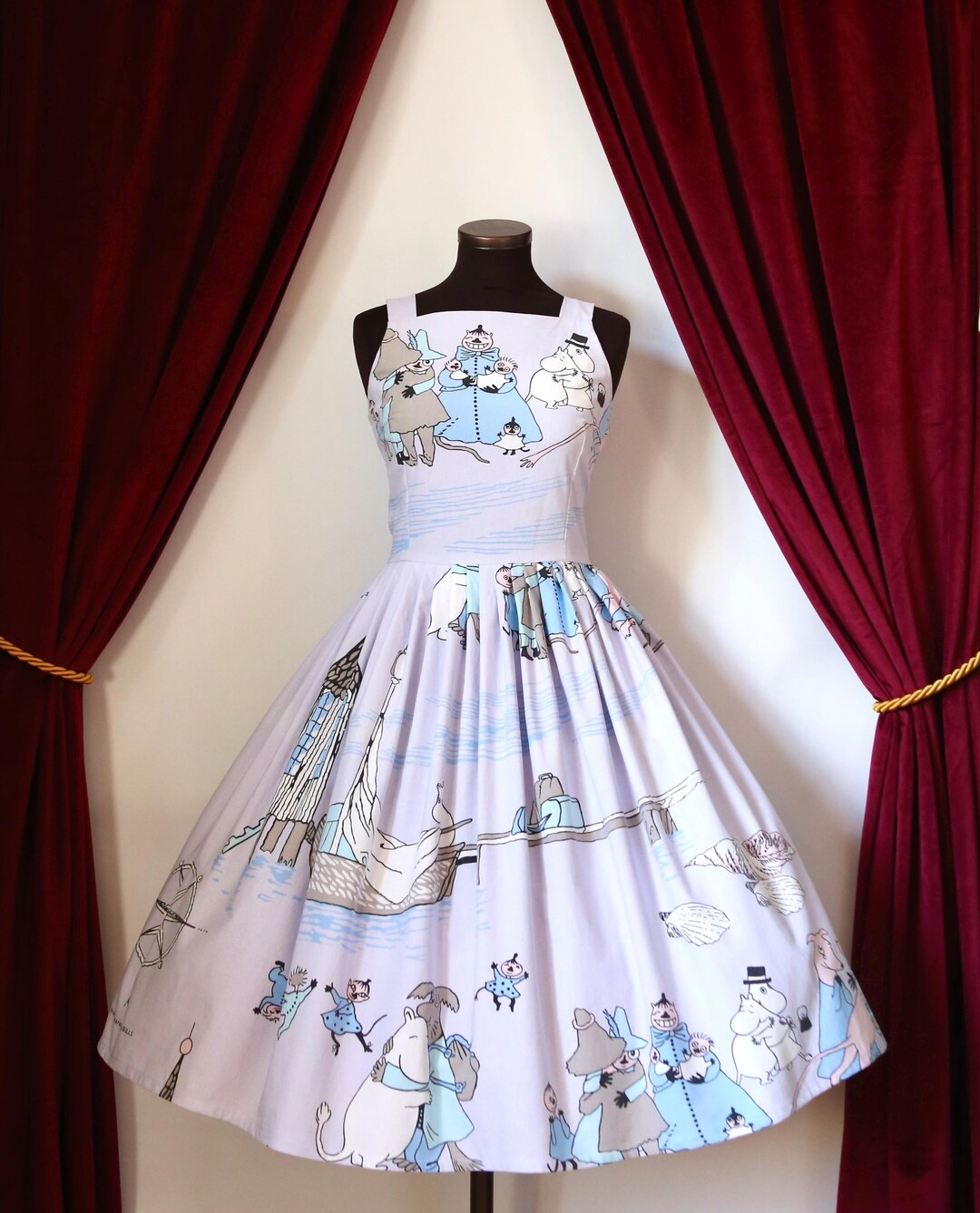 The Moomin Light Pastel Purple Cotton Pleated Dress M - Etsy