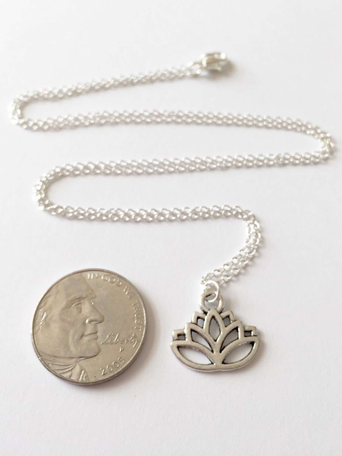 Silver Lotus Necklace/antique Silver Lotus Necklace/lotus Flower ...