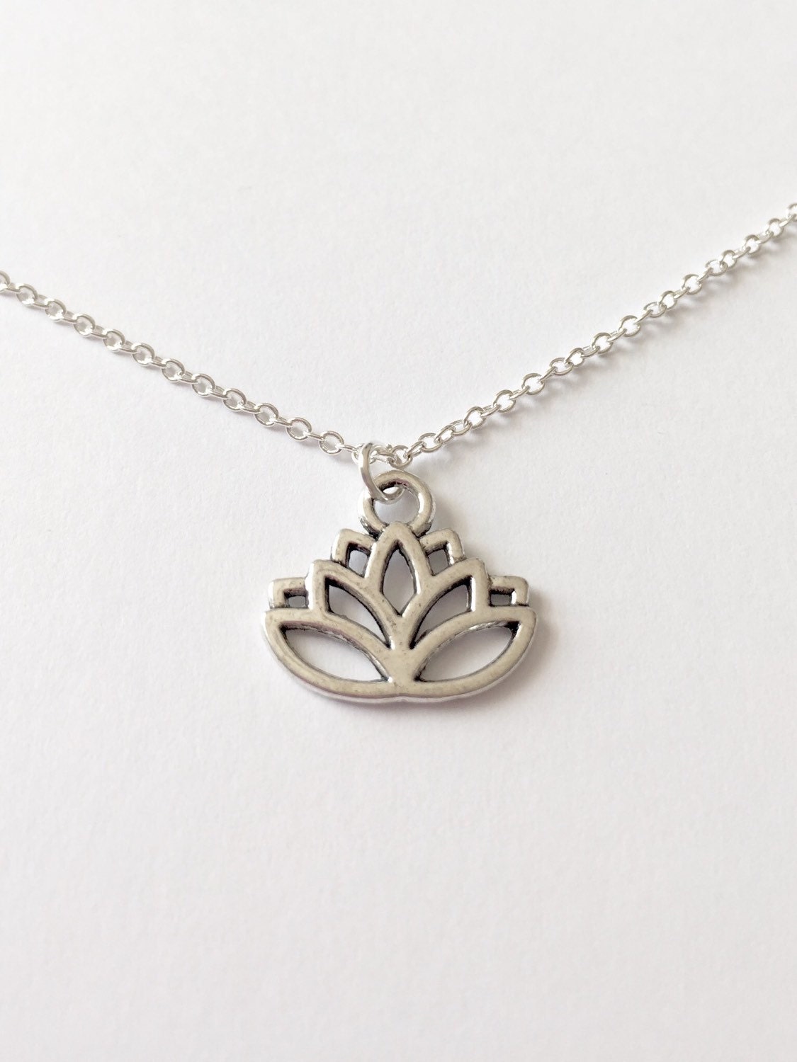 Silver Lotus Necklace/antique Silver Lotus Necklace/lotus Flower ...