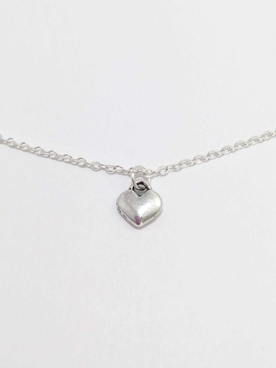 Silver Heart Necklace/antique Silver Heart Necklace/small Heart ...