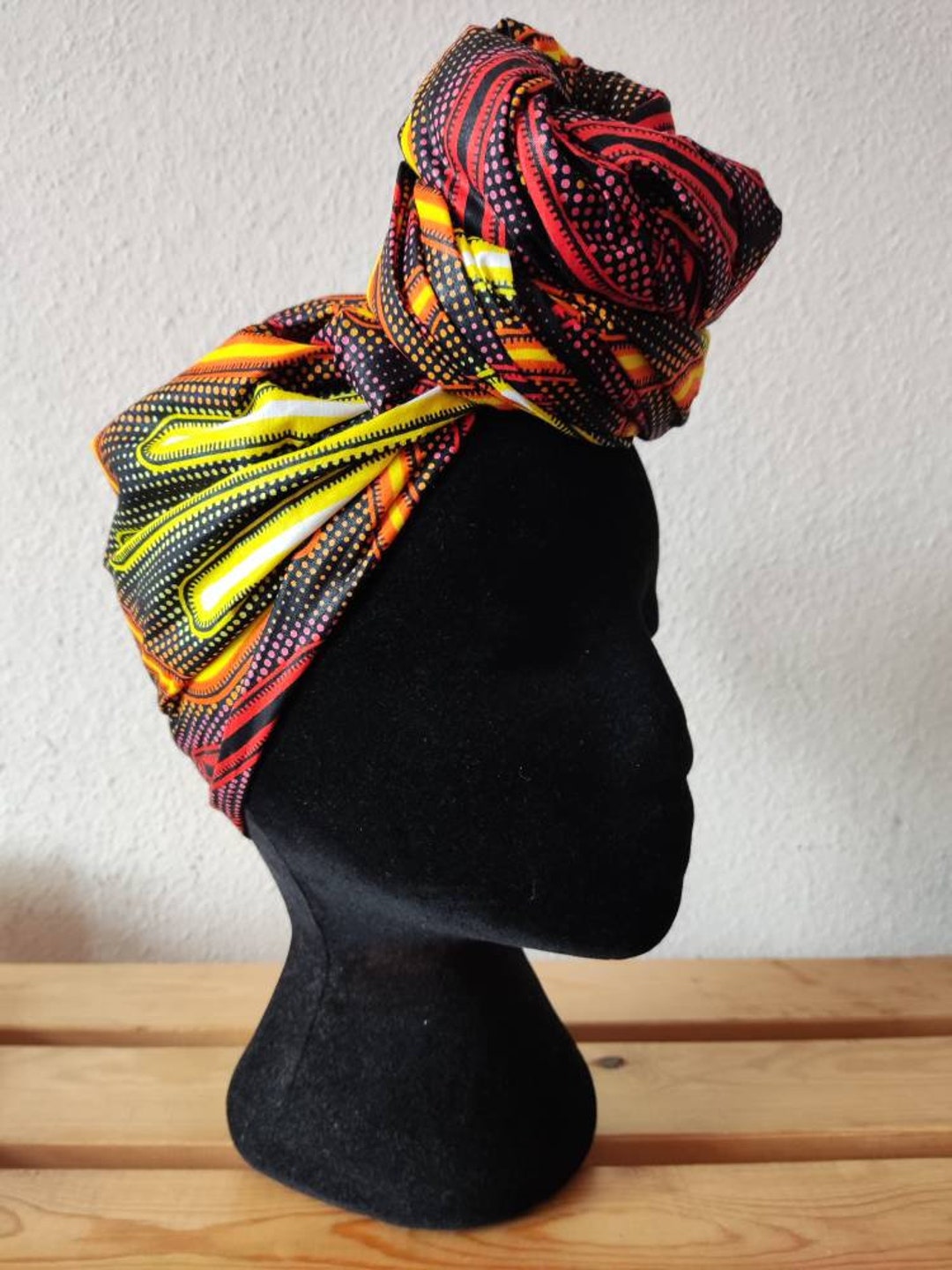 Retro Multi-colored Head Wrap: Red Black Green Yellow Scarf - Etsy