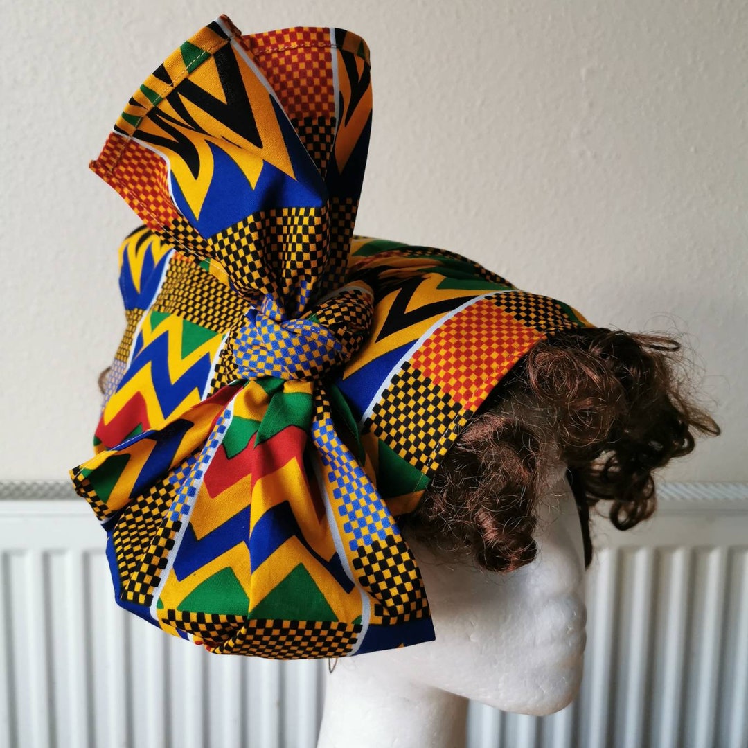 New Multi Coloured Kente Design Extra Large Size African Print Scarf ...