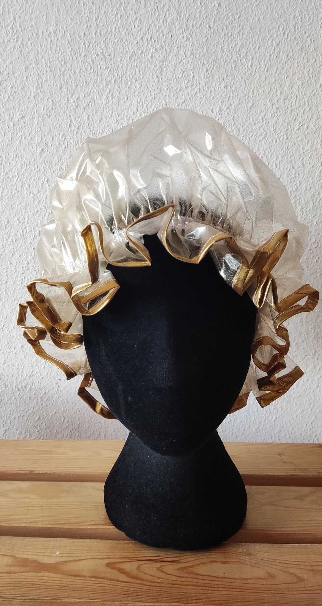 New Royal Gold Glitter Handmade Women Girl Shower Cap Reusable With ...