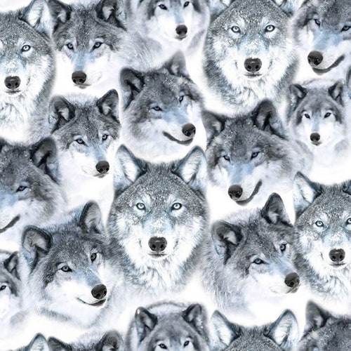 Wolf Fabric 100% Cotton Fabric by the Yard Choose Your Cut - Etsy