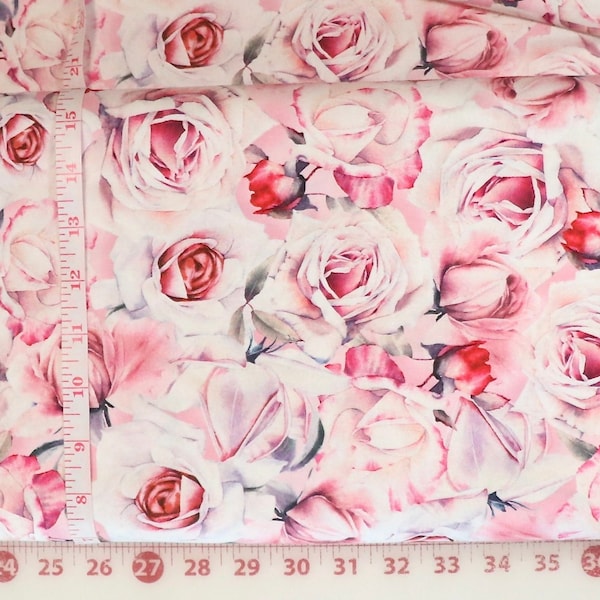 Rose Print Fabric - Etsy