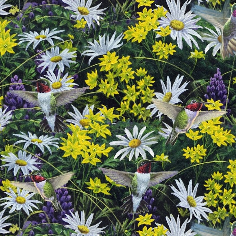 Hummingbird Fabric - Etsy