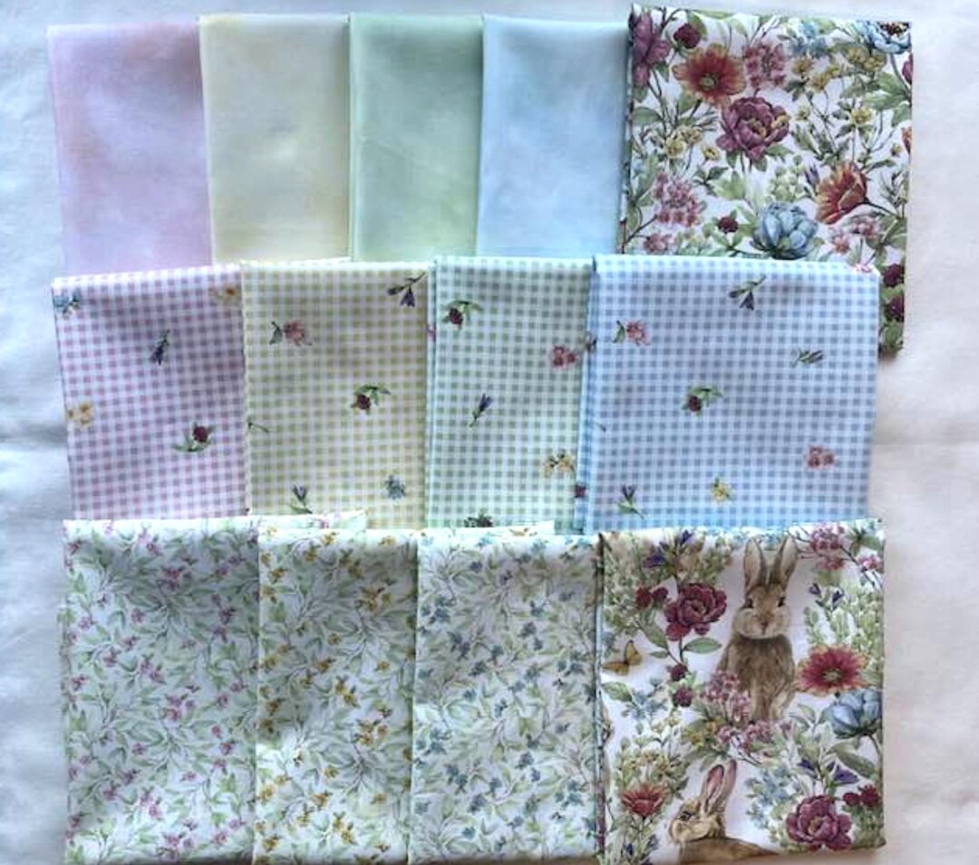 Bunnies and Blooms - 13 Piece Easter Fat Quarter Set - by P & B ...