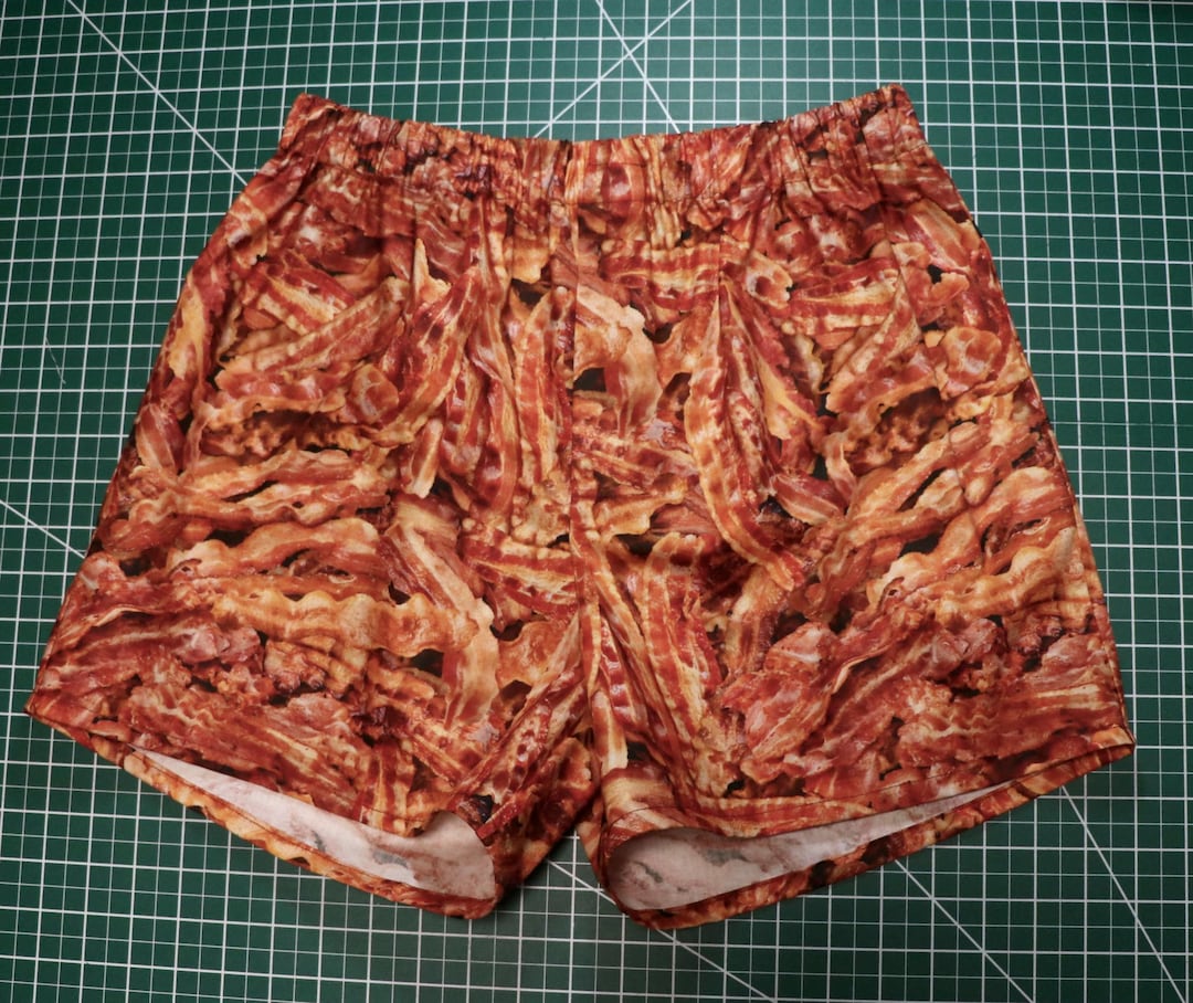 CUSTOM BOXER SHORTS, Made to Order - Bacon - Favorite Breakfast Food ...