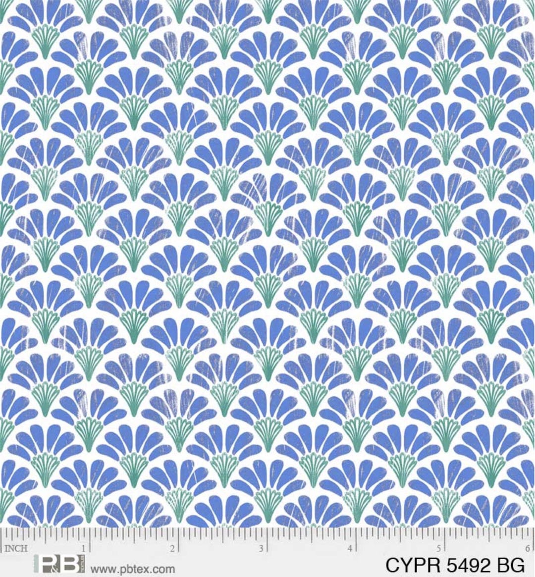 Cyprus Scallops - CYPR 5492 BG - by P & B Textiles - 100% Cotton Woven ...