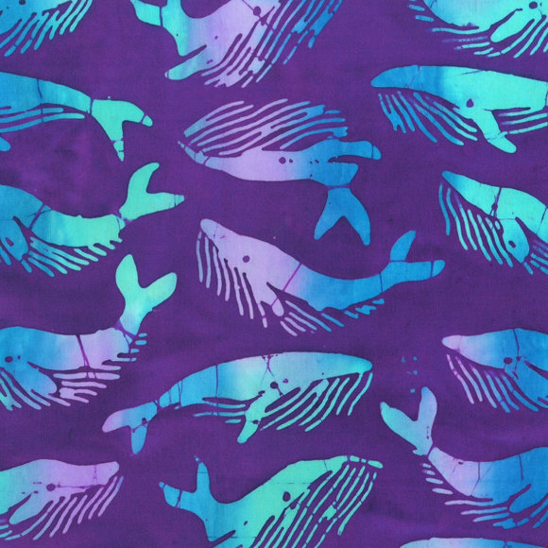 BATIK - Land and Sea - Pattern # 9058Q-8 PURPLE - Whales - by Anthology ...