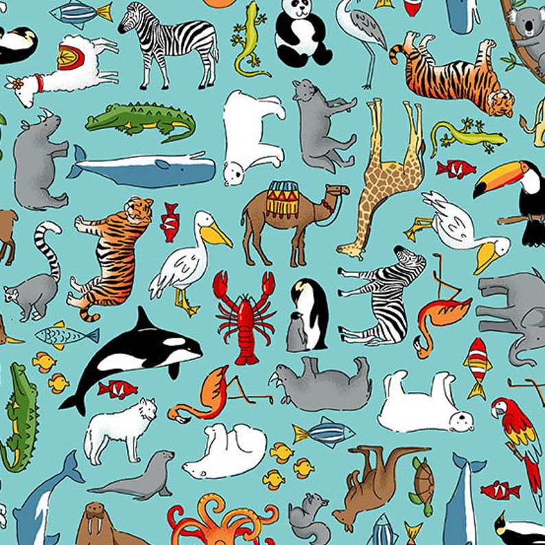 Abcs Around the World Animals - #TP-2400-B - by Andover Fabrics - 100% ...