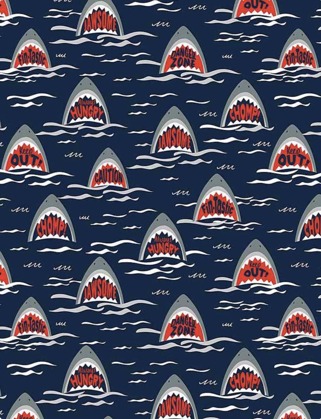 CUSTOM BOXER SHORTS, Made to Order, Shark Jaws in the Water - Choose ...