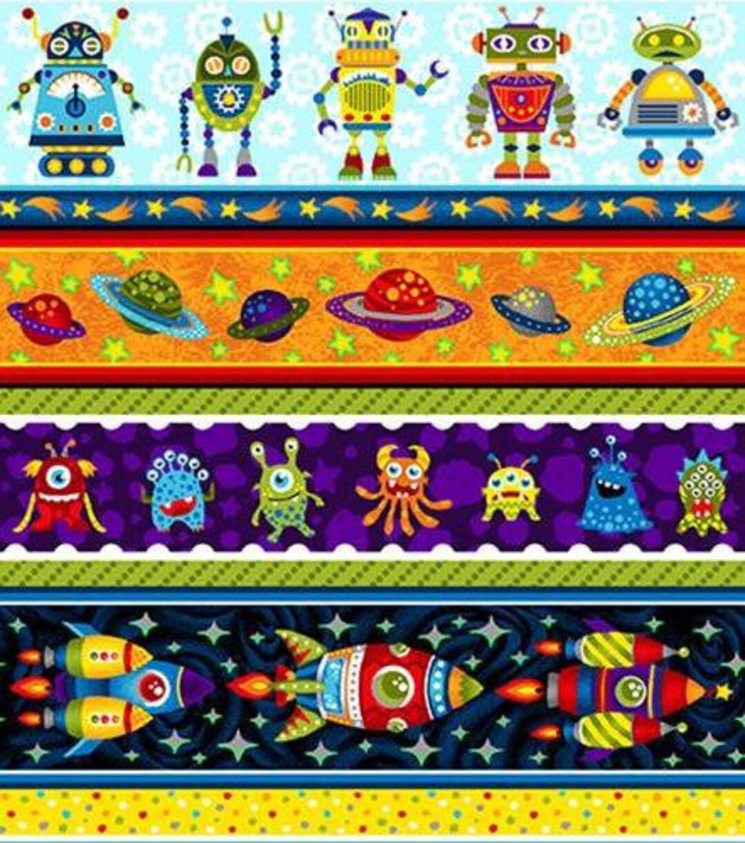 REMNANT 1/2 YARD Paintbrush Studio Launch Party Stripe, 100% Cotton ...