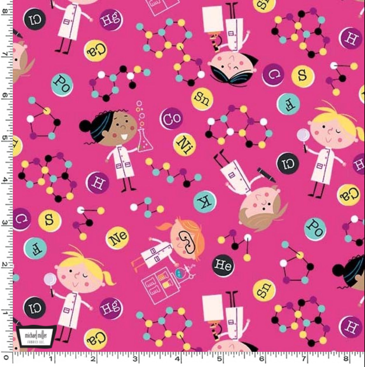 Girls in Science - STEM Squad - Pink Background - Pattern # DC9719-PINK ...