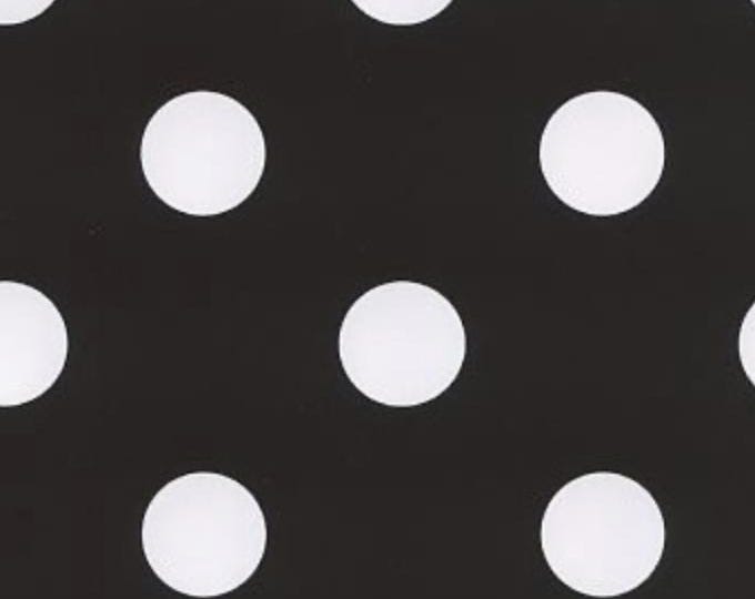 Large Polka Dots - #20241B White Dots on Black Background - 100% Cotton ...