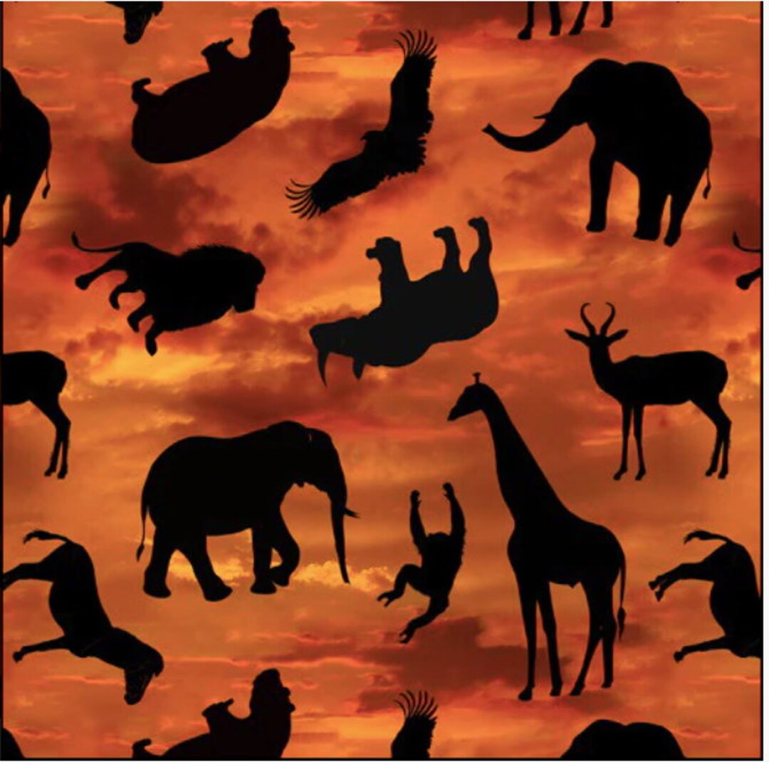 African Safari Animal Silhouettes 0223I Kennard & Kennard Designs for ...