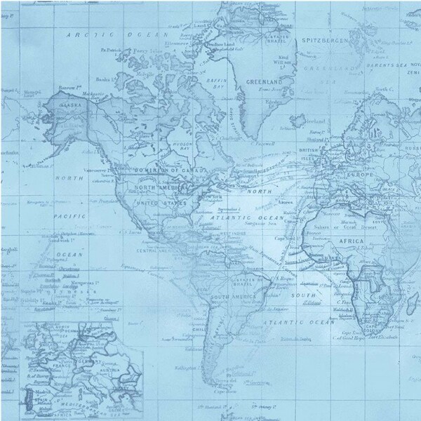 World Map Fabric - Etsy