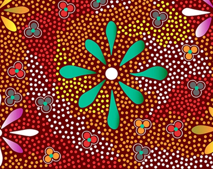 Flowers in Desert Red Pattern FLDR by M & S Textiles Australia ...