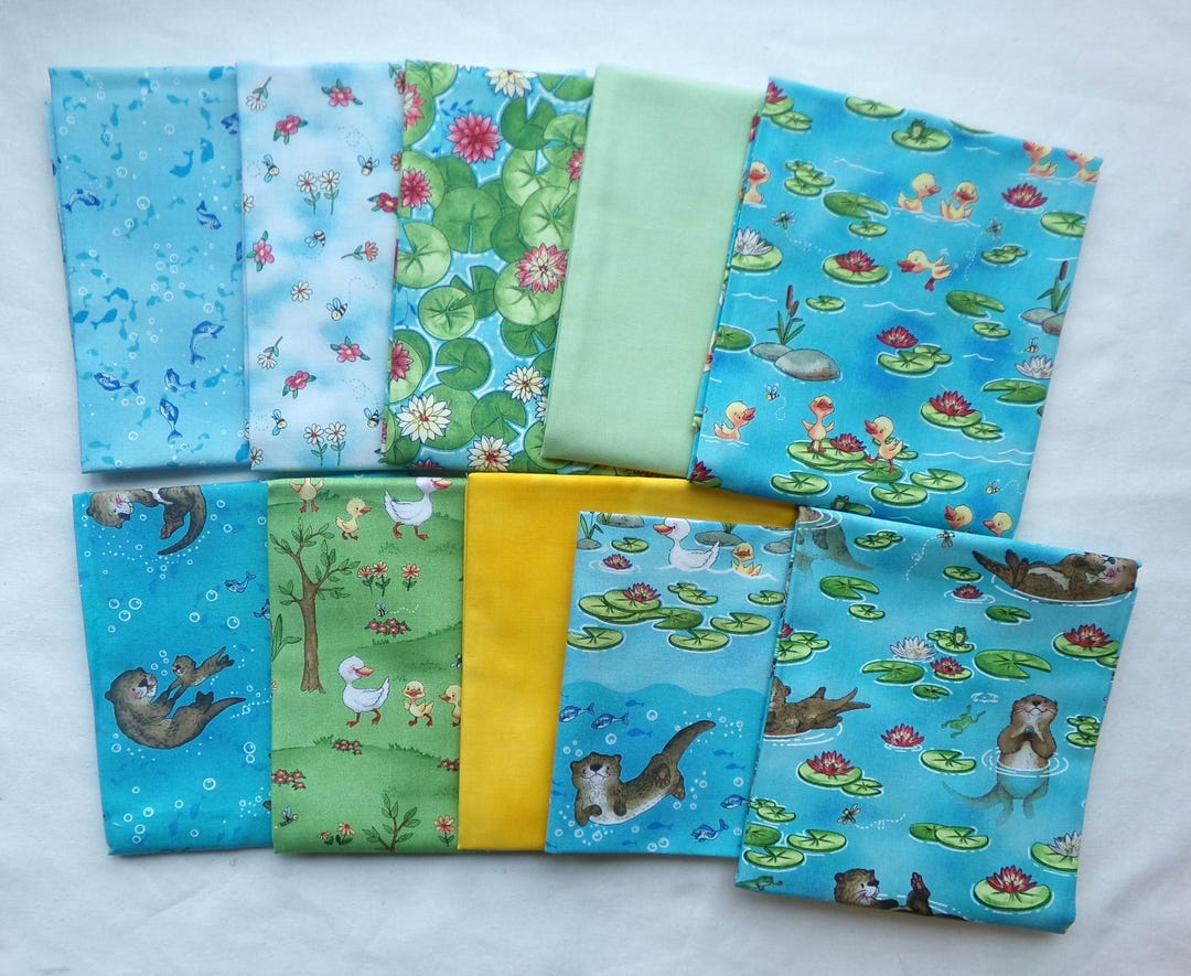 River Romp - 10 Fat Quarters - by Henry Glass - Otters, Baby Ducks ...
