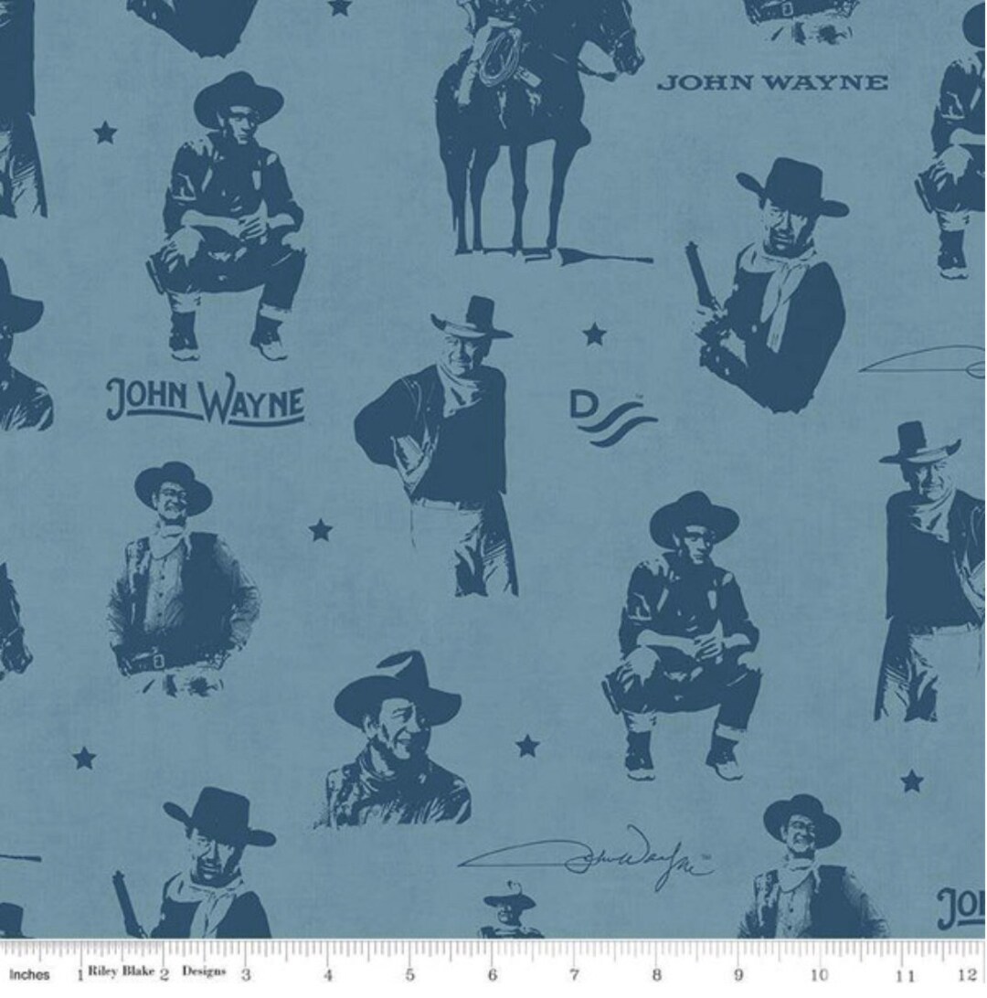 John Wayne Silhouettes Blue - Pattern #C8571-BLUE - by Riley Blake ...