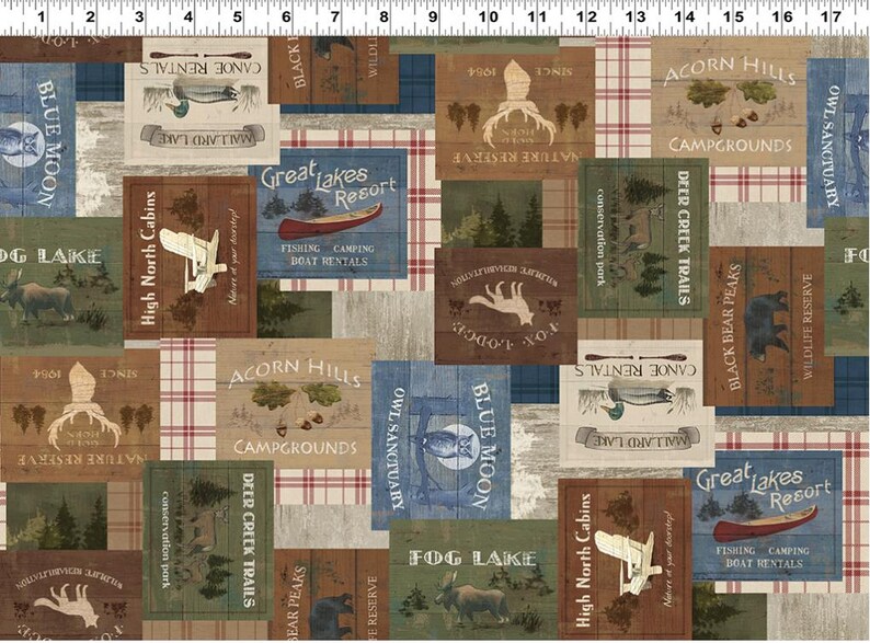 Lake & Lodge Digital Signs - Y4679-55 Multi Color - by Clothworks - 100 ...