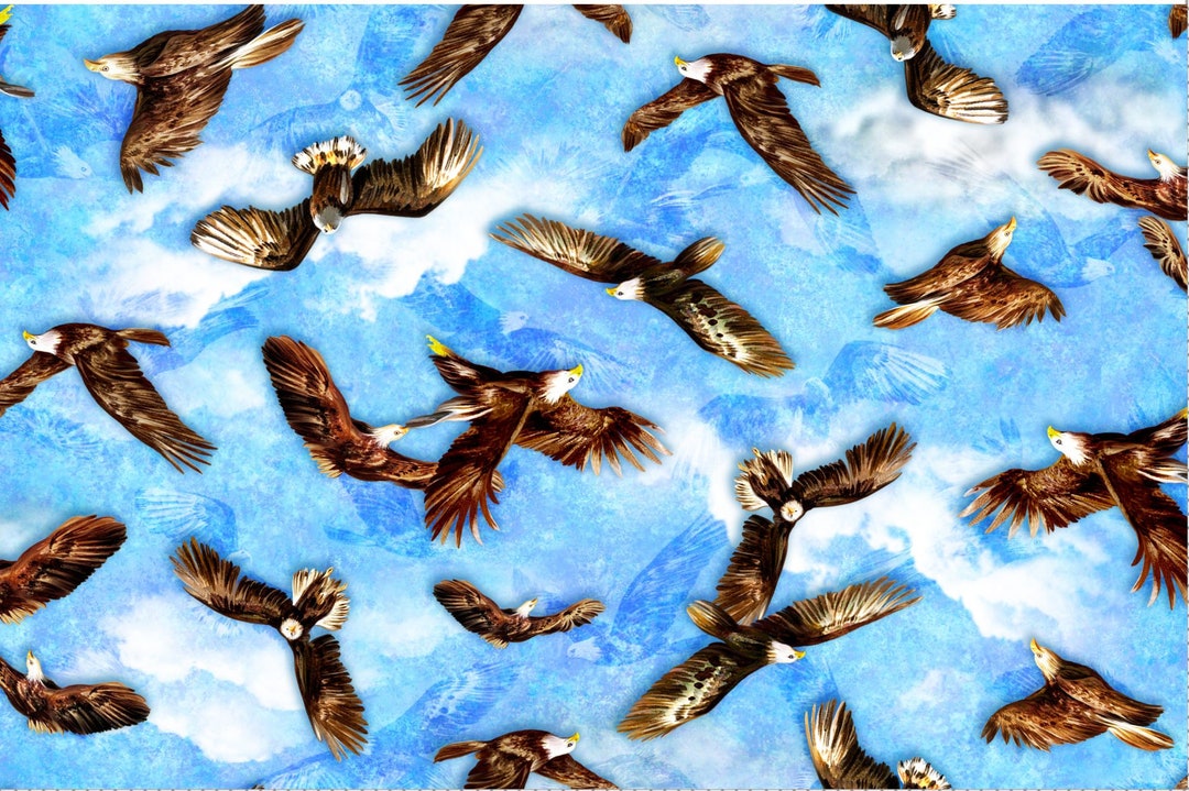 Eagles in Flight #596431 - by Oasis Fabrics - 100% Cotton Woven Fabric ...