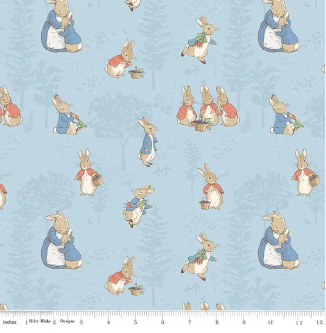 FLANNEL - the Tale of Peter Rabbit Main Blue - F15316-BLUE - 100% ...
