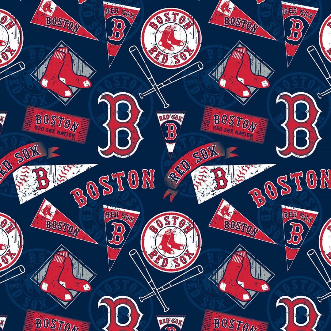 BOSTON RED SOX, Licensed Major League Baseball Team Fabric, 100% Cotton ...