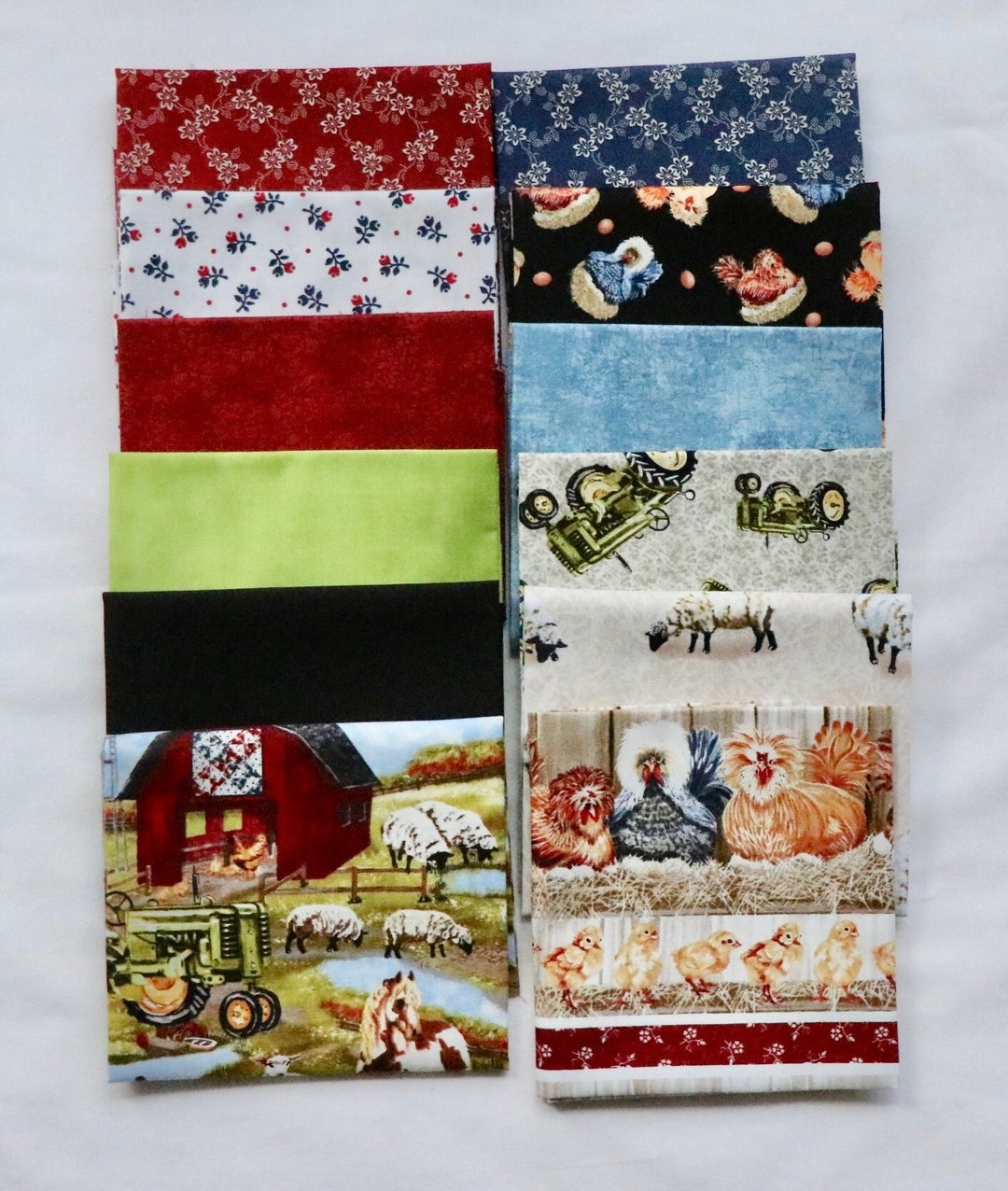 12 Piece Fat Quarters Down on the Farm by Henry Glass Complete ...