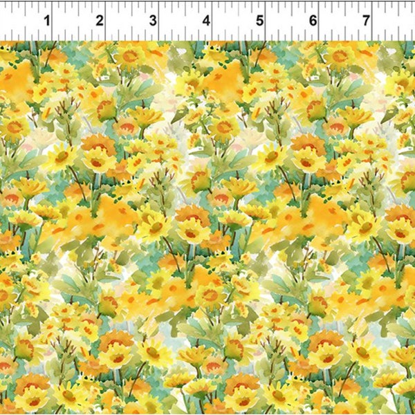 Yellow Floral Fabric - Etsy