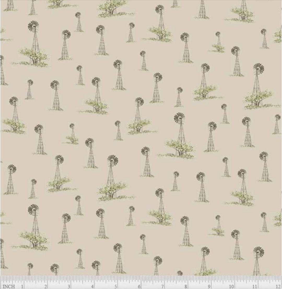 Farm View Windmills - Pattern # FVIE 5573 NE - by P & B Textiles - 100% ...