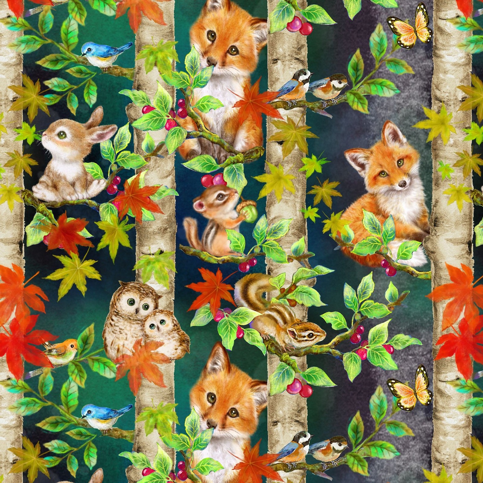 Auburn Fox Woodland Animals Pattern 6225-78 by Studio E - Etsy