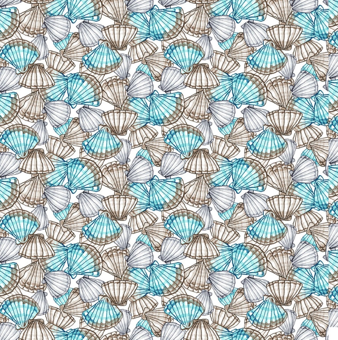 Sandy Toes Packed Shells - #Y4047-62 Taupe - by Clothworks - 100% ...