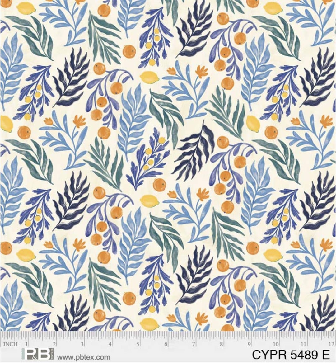 Cyprus - #CYPR 5489 E - by Janelle Penner for P & B Textiles - Leaves ...