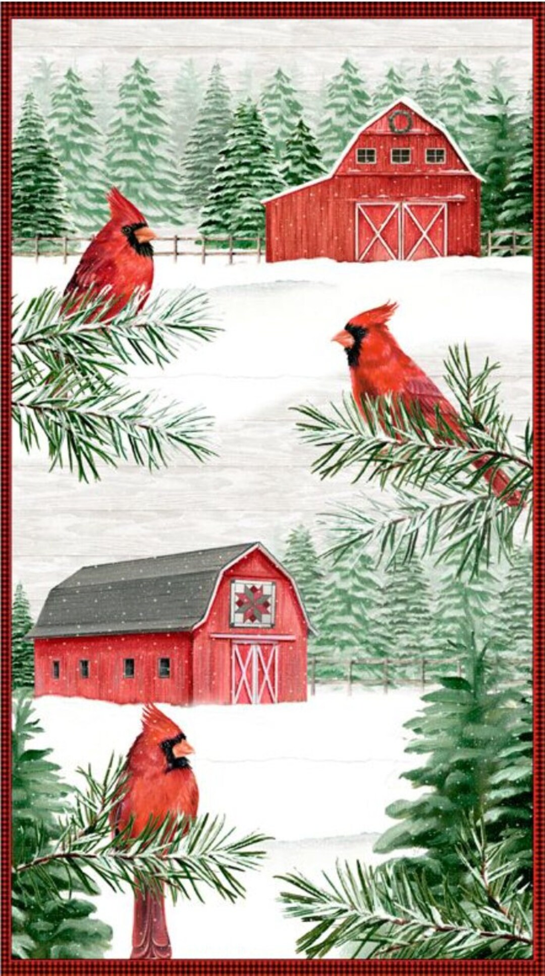 Country Cardinals Pattern 3059 20051 137 by Wilmington Prints 2/3 Yard ...