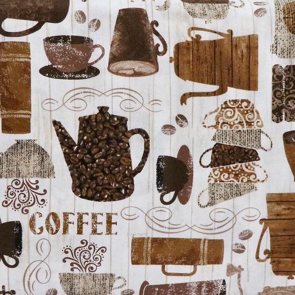 Coffee Themed Fabric - Etsy
