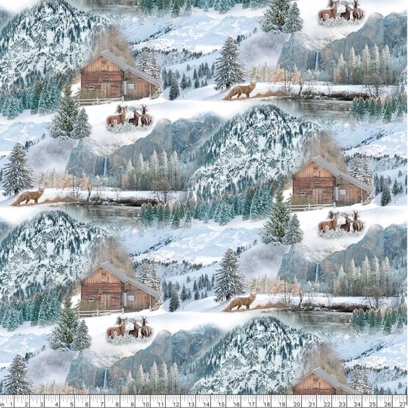 Winter Print Fabric - Etsy