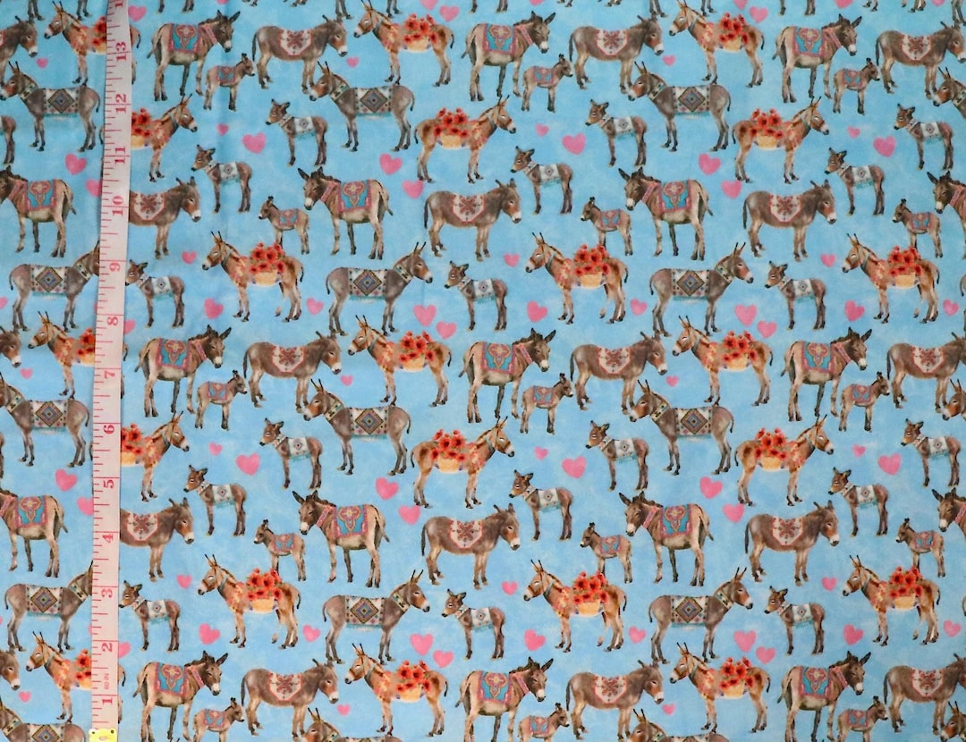 Donkey Love - Donkeys on Blue With Colorful Blankets - by Paintbrush ...