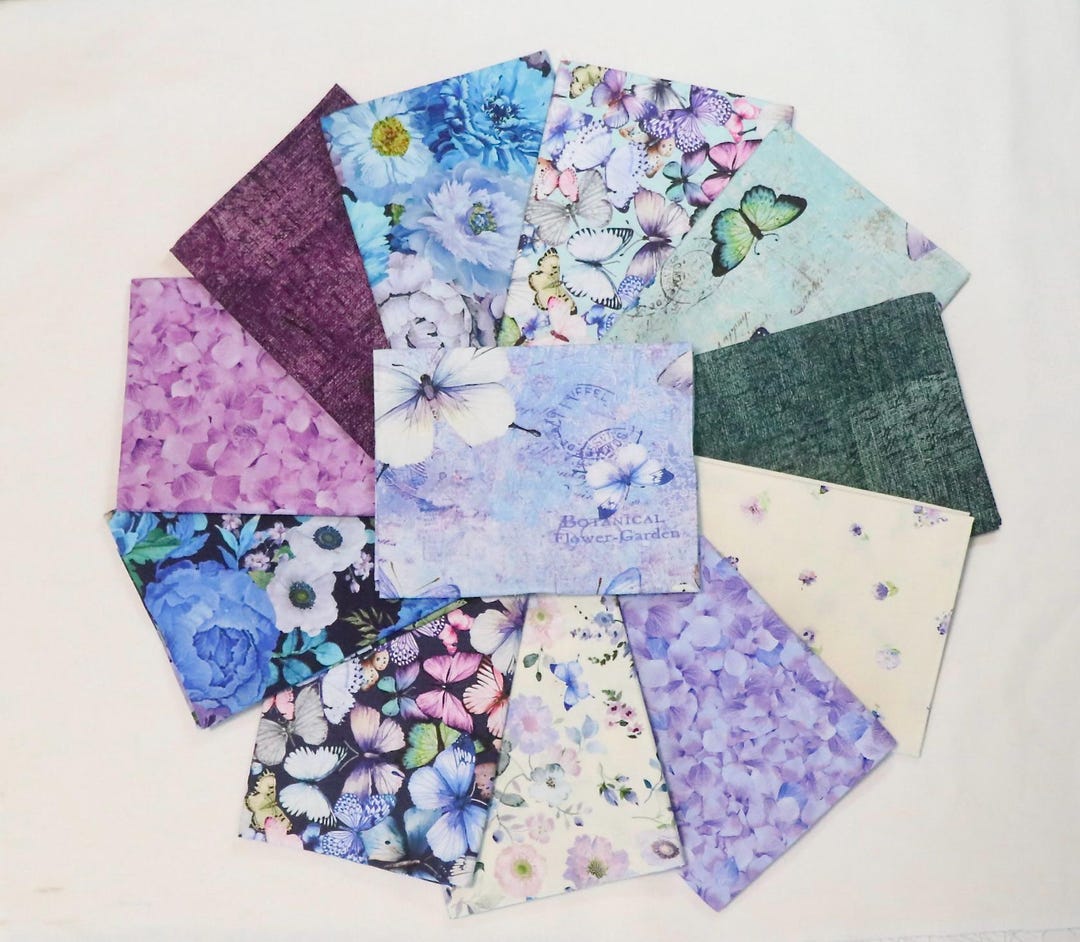 Butterfly Dreams #2 - 12 Piece Fat Quarter - Butterflies and Florals ...