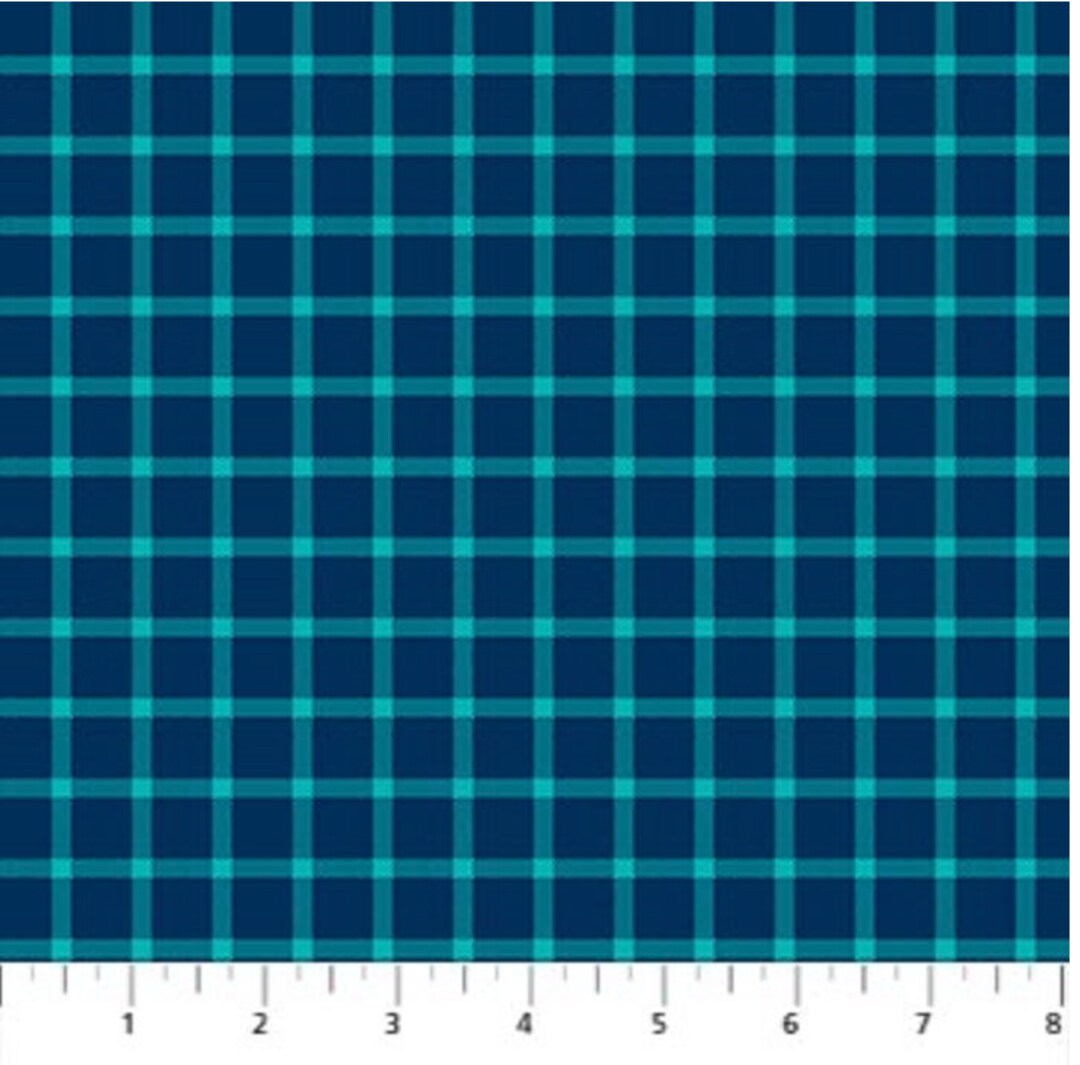 Piccadilly - Navy and Turquoise Plaid - Pattern # W24430-49 - by ...