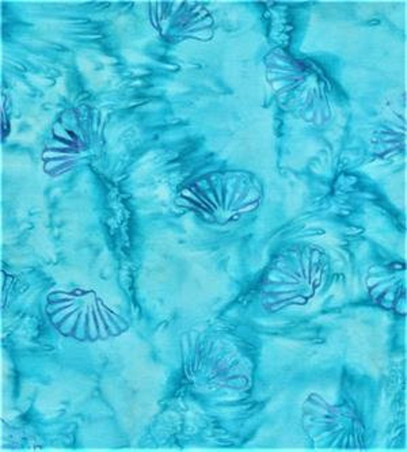 BATIK Textiles Light Turquoise Shells 100% Cotton Batik - Etsy