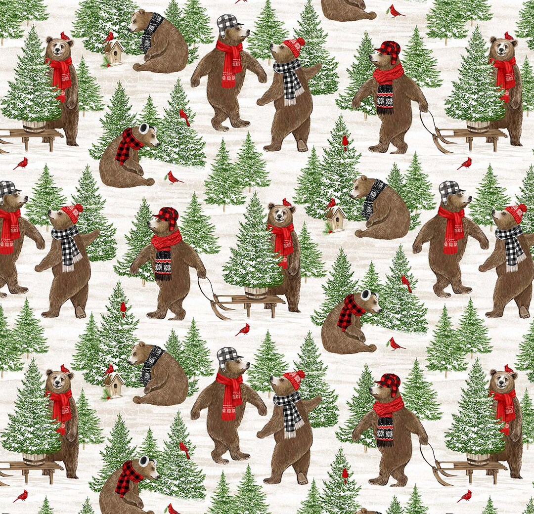 Beary Merry Christmas Pattern 27057 10 Forest Bears And Christmas Trees